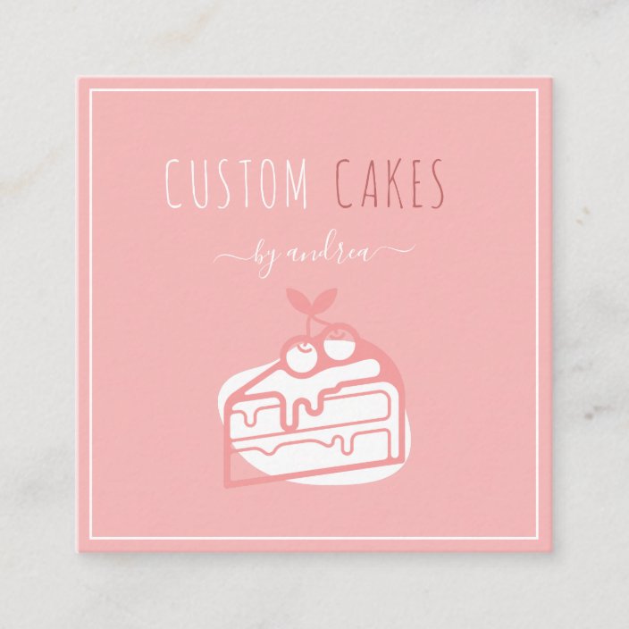 Cute Dessert Cake Artist QR Code Social Media Cool Square Business Card ...