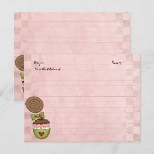 Cute Dessert Recipe Cards | Zazzle