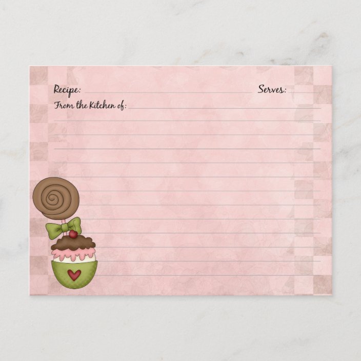 Cute Dessert Recipe Cards | Zazzle.com