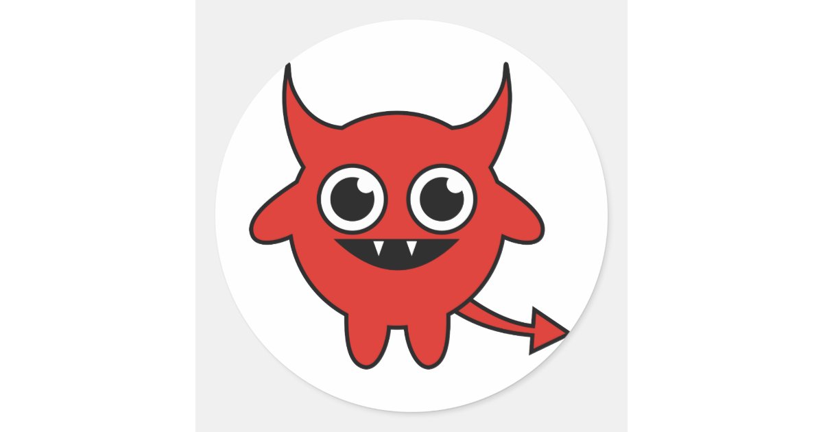 Cute Devil Classic Round Sticker | Zazzle
