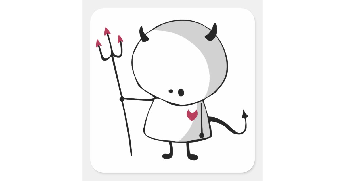Cute Devil Treat Bag Sticker | Zazzle