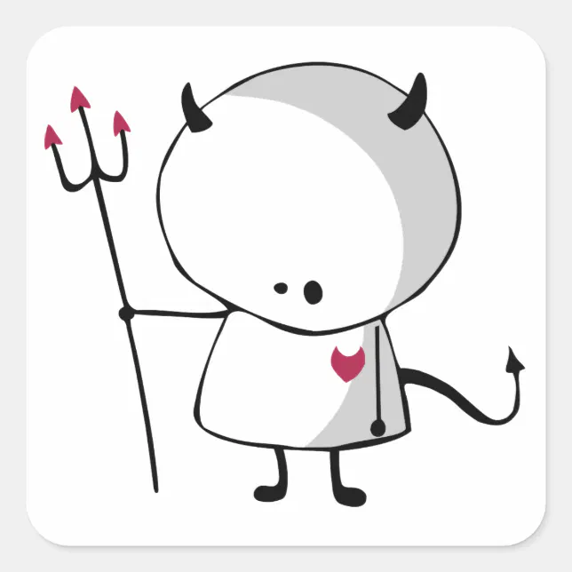 Cute Devil Treat Bag Sticker | Zazzle