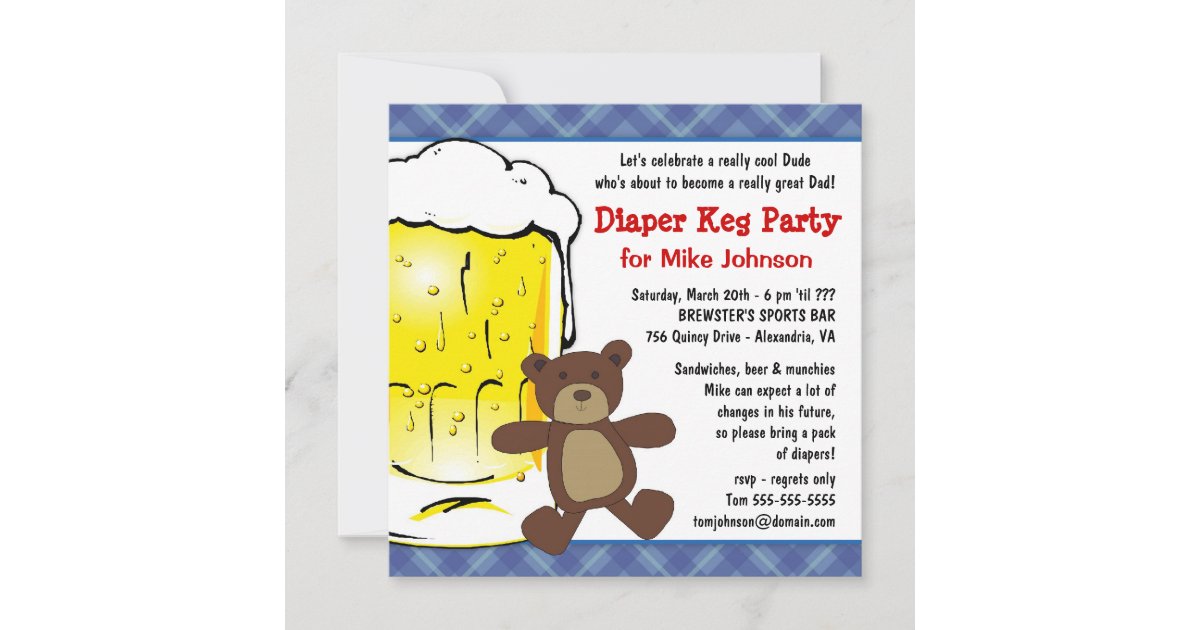 Cute Diaper Keg Party Invitations - Dadcelor Party | Zazzle