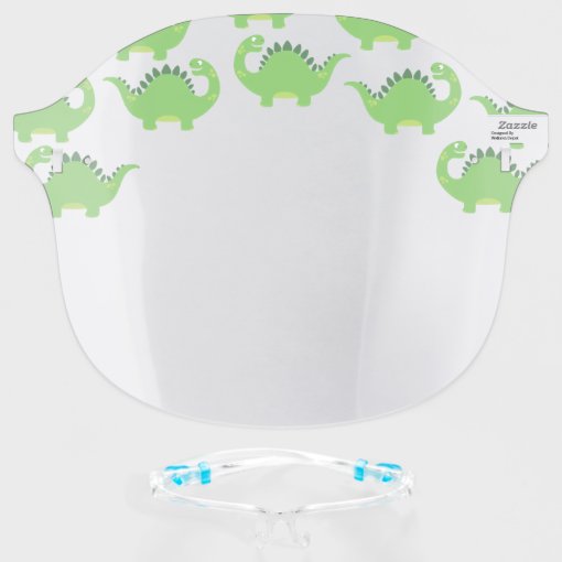 Cute Dino Dinosaurs Cartoon Face Shield | Zazzle