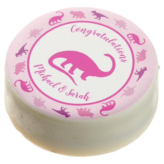 Cute Dinosaur Baby Shower Dino Pink Girl Chocolate Covered Oreo ...