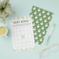 Cute Dinosaur Baby Shower Green Bingo Game Flyer | Zazzle
