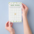 Cute Dinosaur Baby Shower Green Bingo Game Flyer | Zazzle