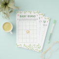 Cute Dinosaur Baby Shower Green Bingo Game Flyer | Zazzle