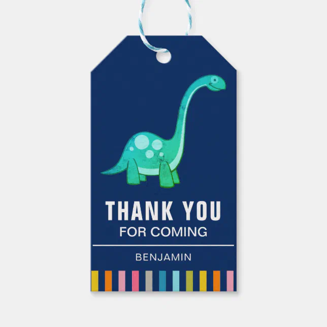 Cute Dinosaur Birthday Party Favor Gift Tags | Zazzle