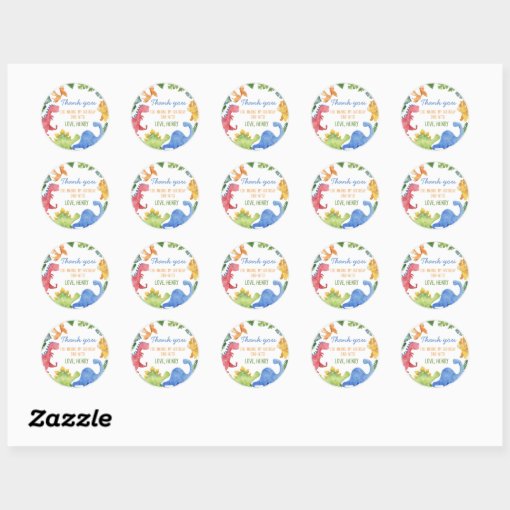 Cute Dinosaur Boy Labels Birthday Baby Shower | Zazzle