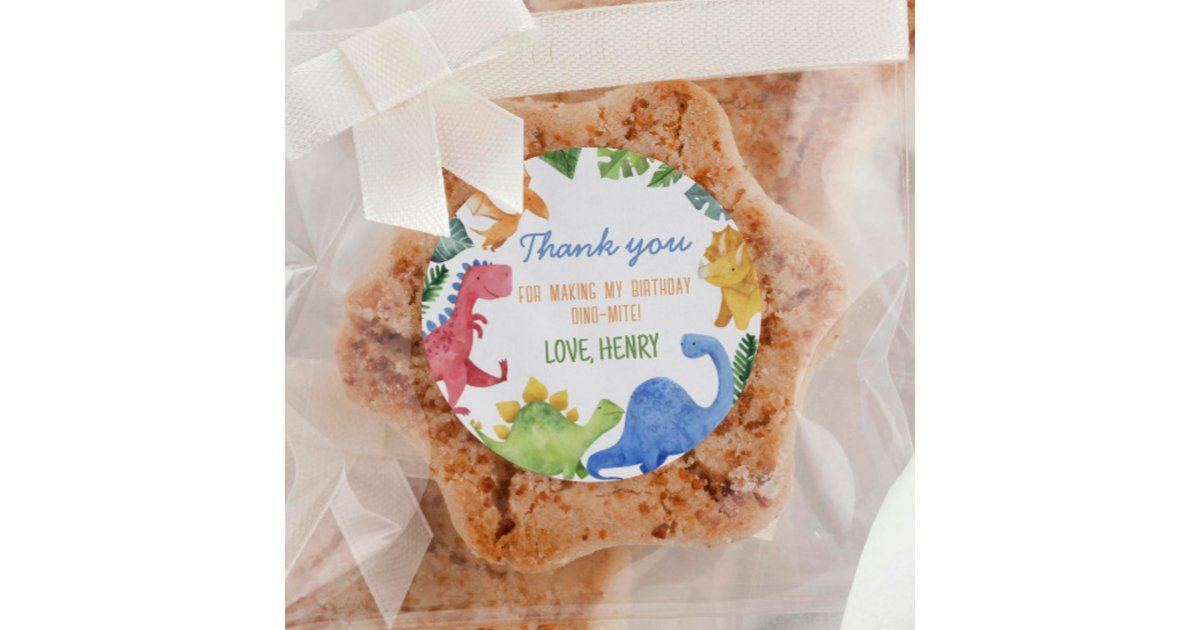 Cute Dinosaur Boy Labels Birthday Baby Shower | Zazzle