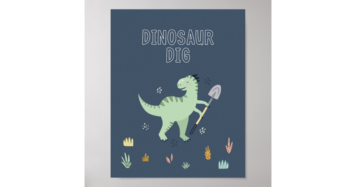 Cute Dinosaur Dig Sign | Zazzle