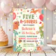Cute Dinosaur Five-A-Saurus 5th Birthday Party Invitation | Zazzle