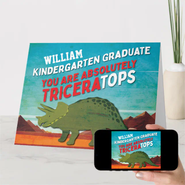 Cute Dinosaur Kindergarten Graduation Card | Zazzle