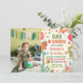 Cute Dinosaur One-A-Saurus 1st Birthday Photo Invitation | Zazzle