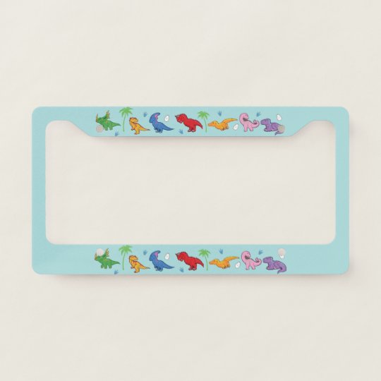 Cute Dinosaur Pattern License Plate Frame | Zazzle.com