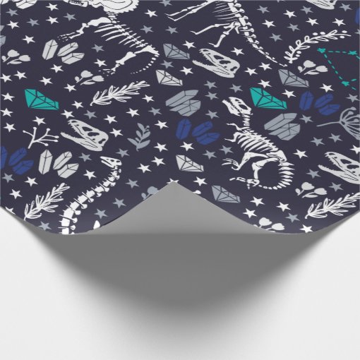 Cute Dinosaur Skeletons Wrapping Paper | Zazzle