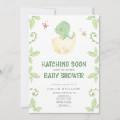 Cute Dinosaur Watercolor Hatching Soon Baby Shower Invitation | Zazzle