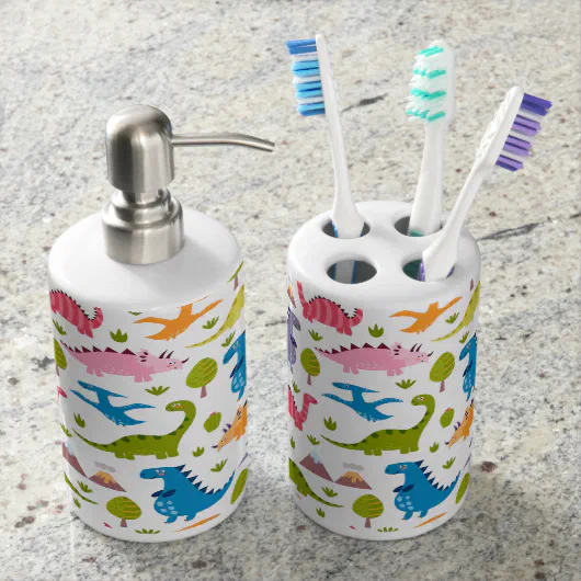 Cute Dinosaurs Bath Set | Zazzle