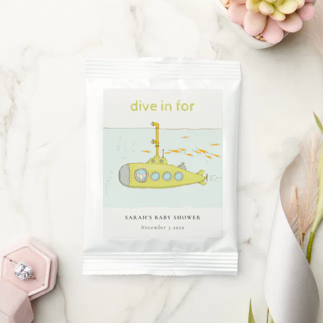 Cute Dive In Underwater Submarine Baby Shower Lemonade Drink Mix | Zazzle