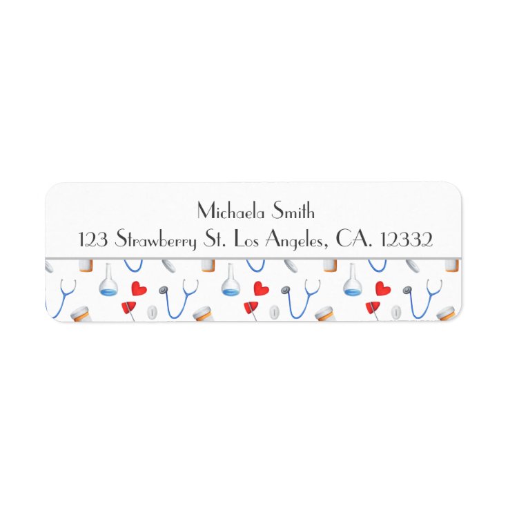 Cute Doctor Medical Equipment Return Address Label | Zazzle