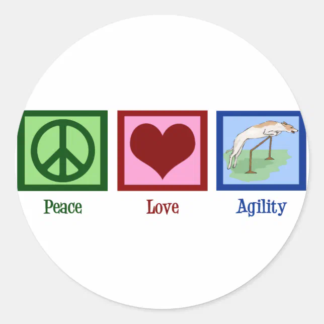 Cute Dog Agility Classic Round Sticker | Zazzle