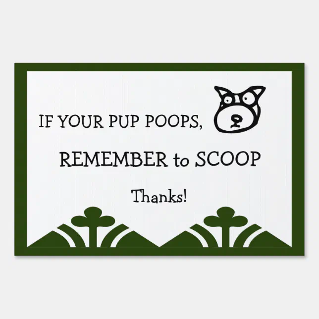 Cute Dog Clean Up Sign | Zazzle