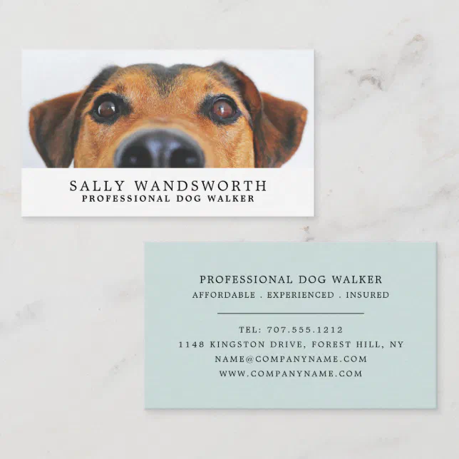 Cute Dog, Dog Walker Service Business Card | Zazzle