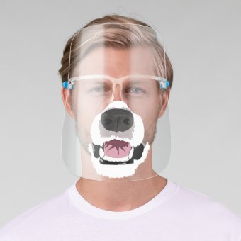 Cute Dog Face Teeth Mouth Face Shield | Zazzle