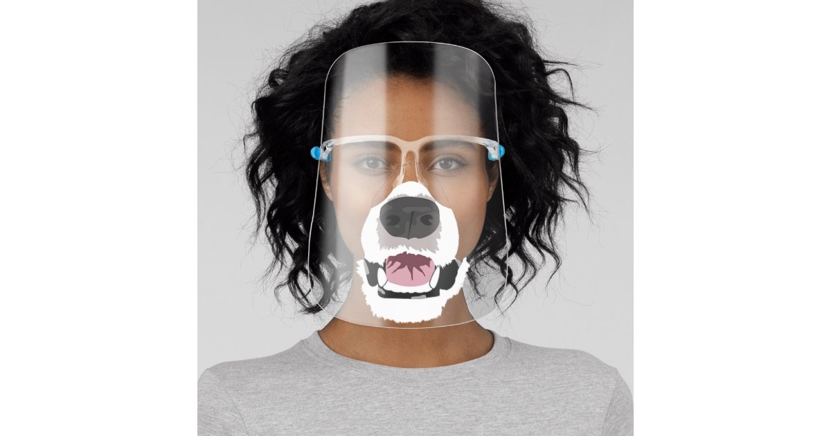 Cute Dog Face Teeth Mouth Face Shield | Zazzle