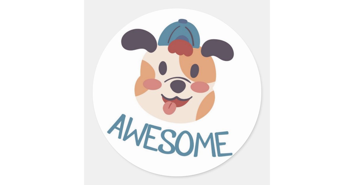 Cute Dog Great Job Sticker | Zazzle
