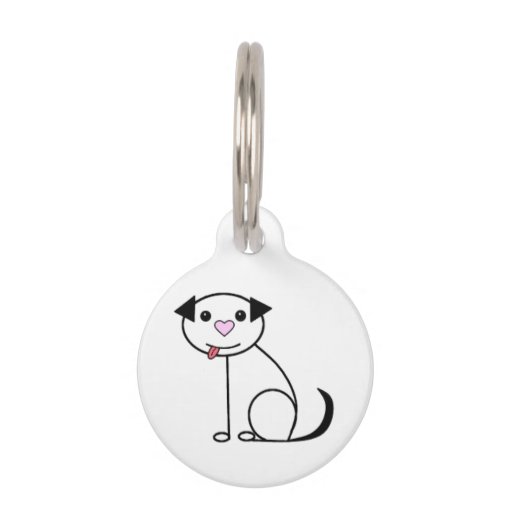 Cute dog ID tag with contact details | Zazzle