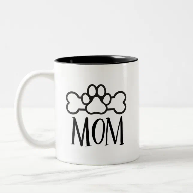 Cute Dog Mom Two-Tone Coffee Mug | Zazzle