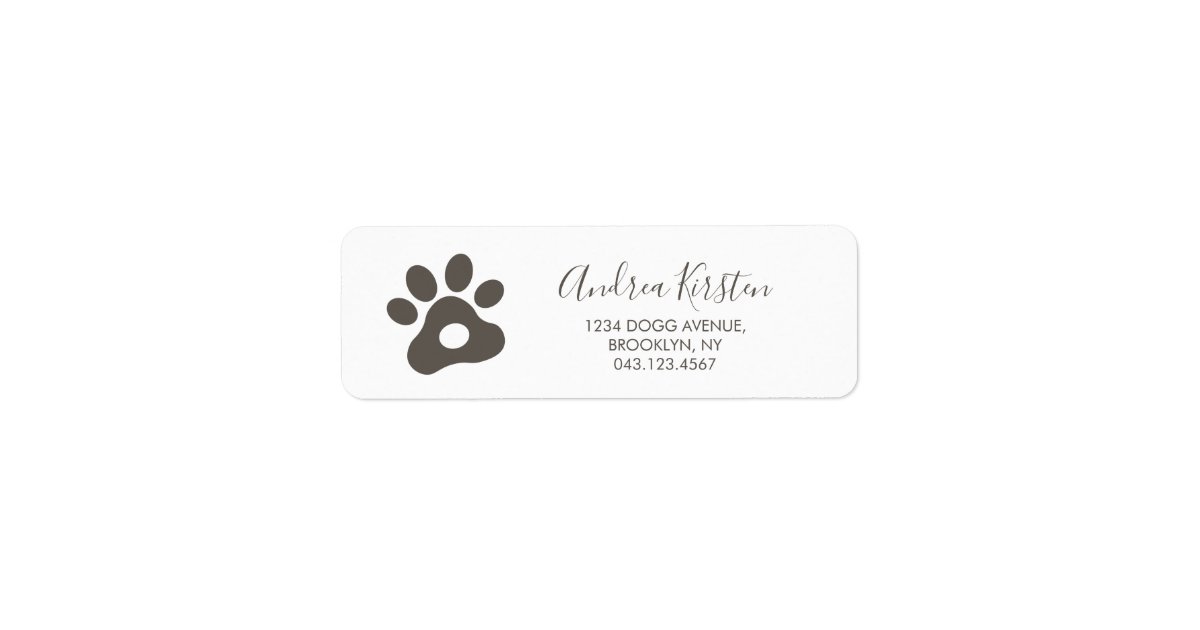 Cute Dog Paw Label | Zazzle