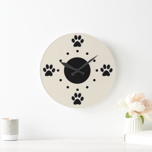 Cute Dog Paws Wall Clocks | Zazzle