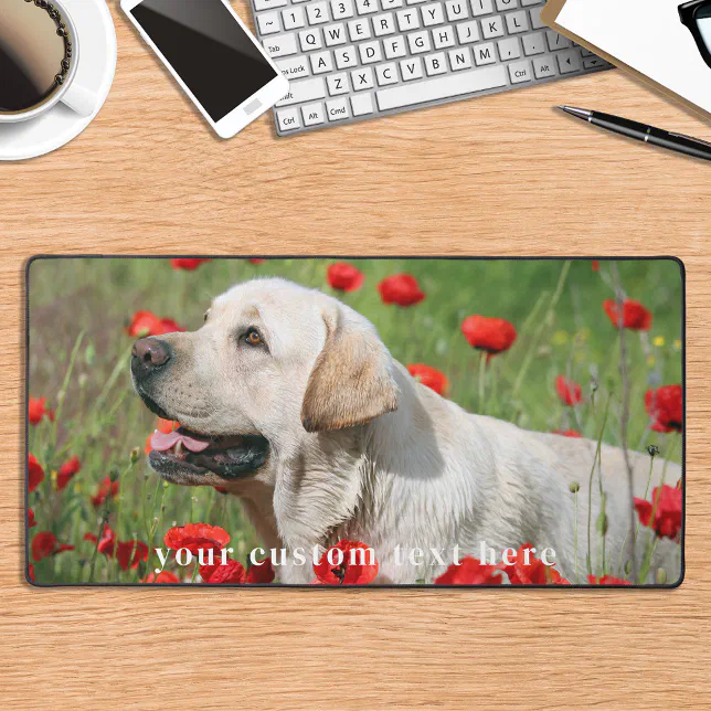 Cute Dog Personalized Simple Pet Photo Desk Mat | Zazzle
