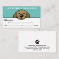 Cute Dog Pet Care Appointment Reminder Veterinary Business Card | Zazzle