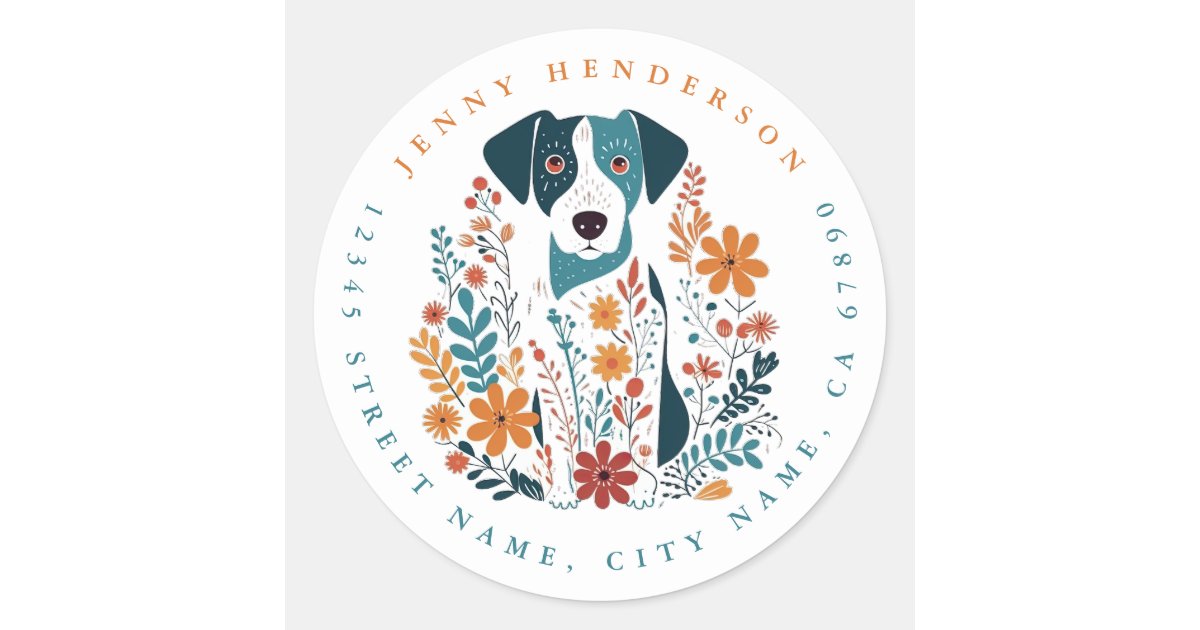 Cute Dog Round Stickers | Zazzle
