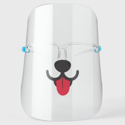 Cute Dog Smile Funny Kawaii Cartoon Animal Face Shield | Zazzle
