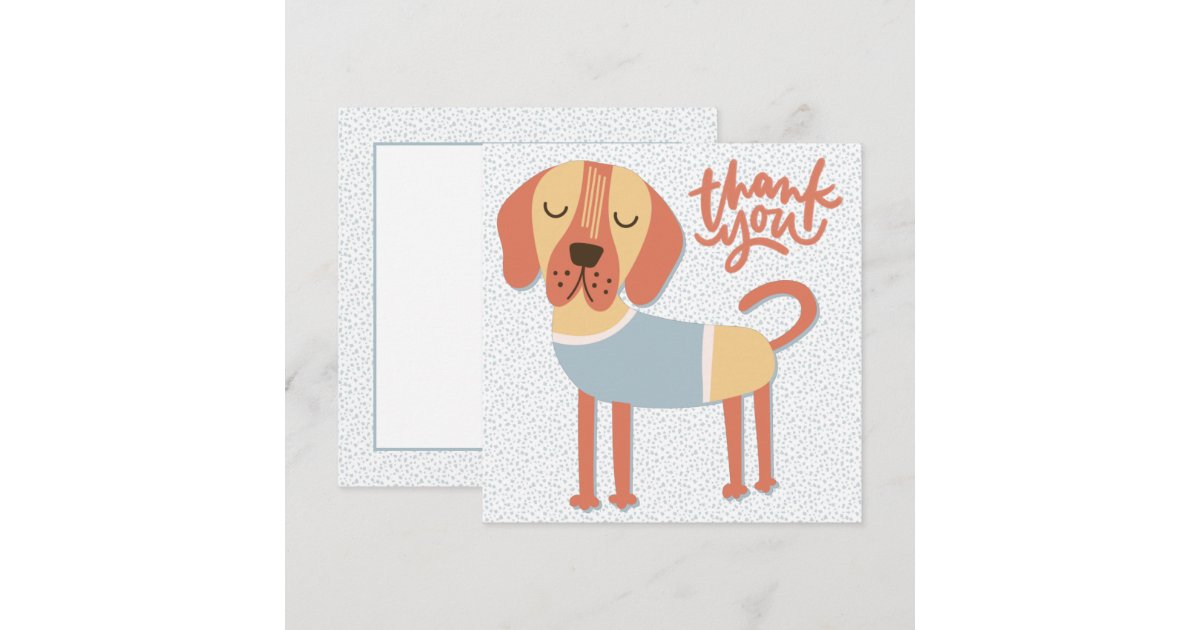 Cute Dog Thank You Card | Zazzle