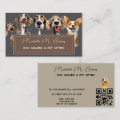 Cute Dog Walker Groomer QR Code Grey Business Card | Zazzle