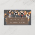 Cute Dog Walker Groomer QR Code Grey Business Card | Zazzle