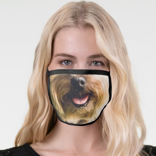 Cute Dog, Yorkshire Terrier Face Mouth Tongue Face Mask | Zazzle.com