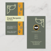 Cute Doggy Stylish Paw Prints Pathway Pet Sitter Business Card | Zazzle
