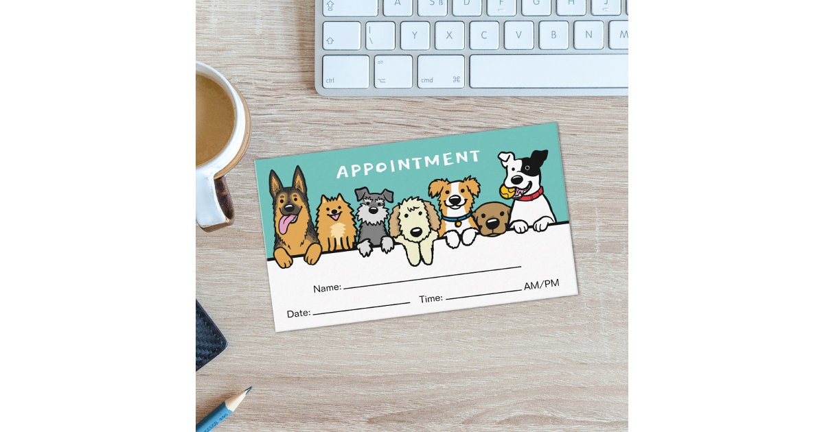 Cute Dogs Appointment Reminder Pet Care Service Business Card | Zazzle