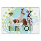 Cute Dogs in Blue and Green Blank Thank You Cards | Zazzle