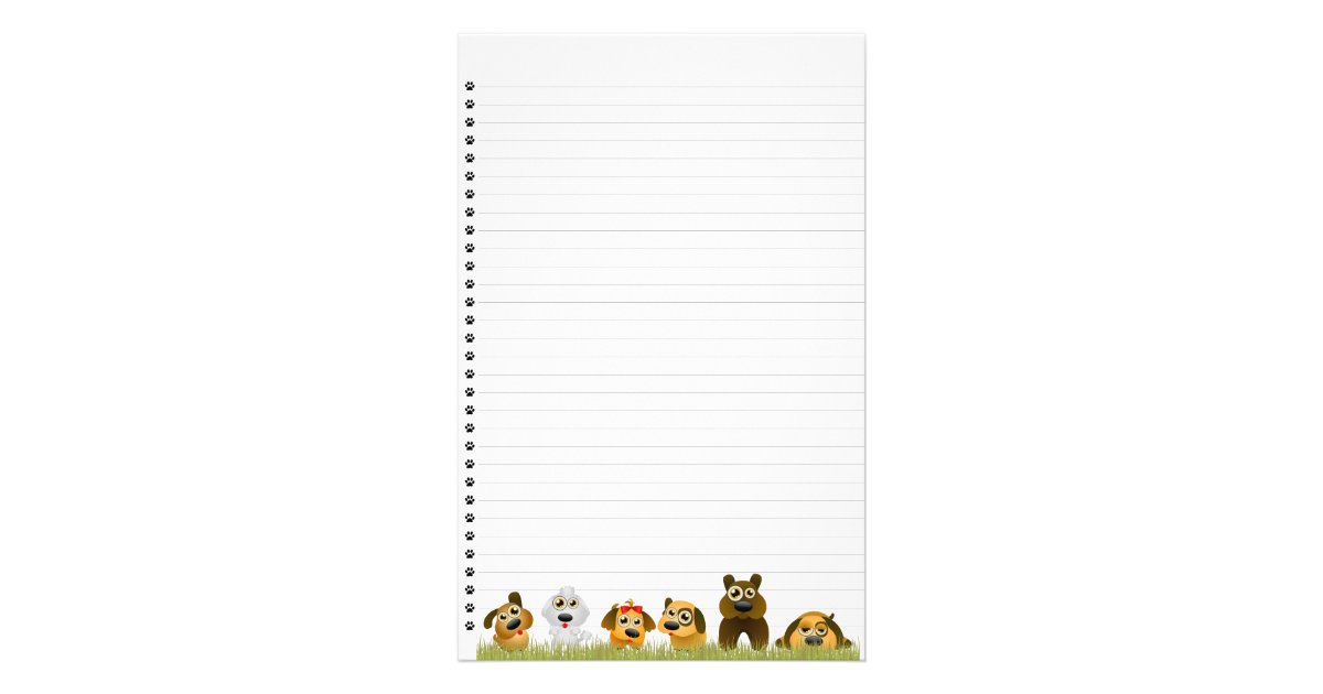 Cute Dogs Lined Stationery | Zazzle.com