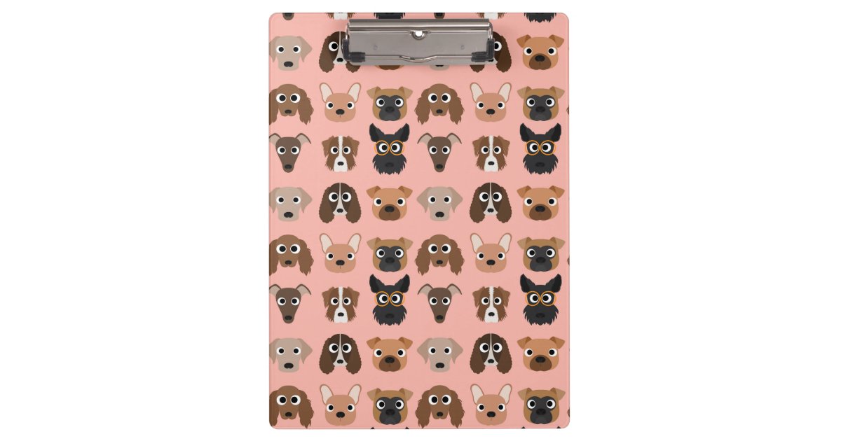Cute Dogs on Pink Clipboard | Zazzle