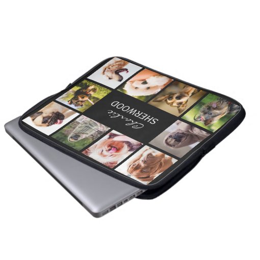 Cute Dogs OR YOUR PHOTOS custom name laptop sleeve | Zazzle