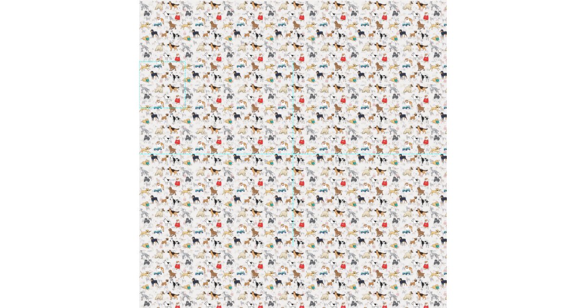 Cute Dogs Pattern Design White Fabric | Zazzle